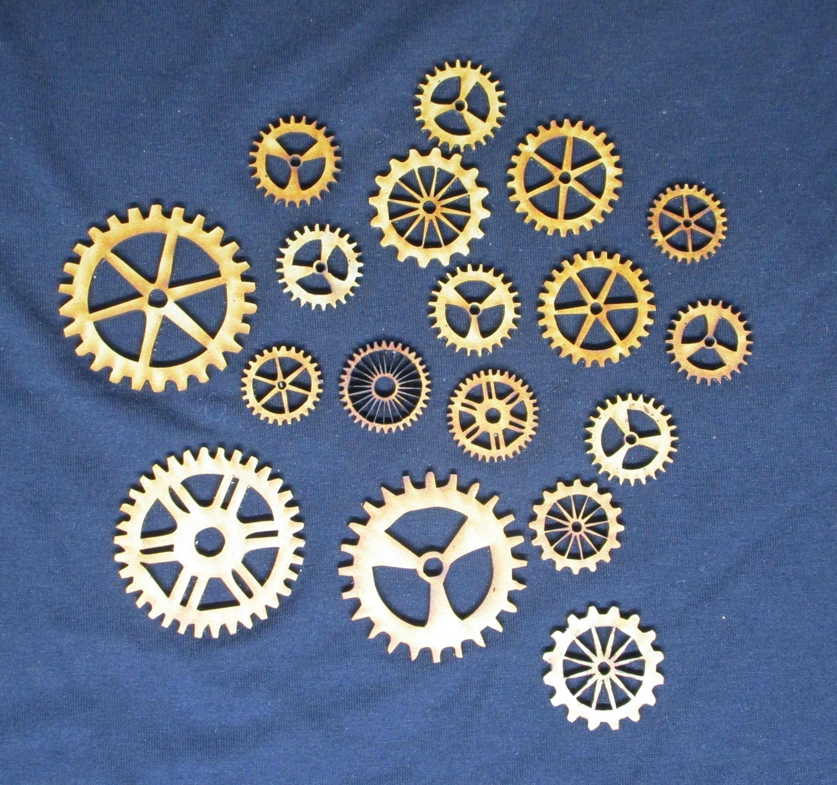 Mdf Wooden Shapes Cogs Assorted Sizes Set 3