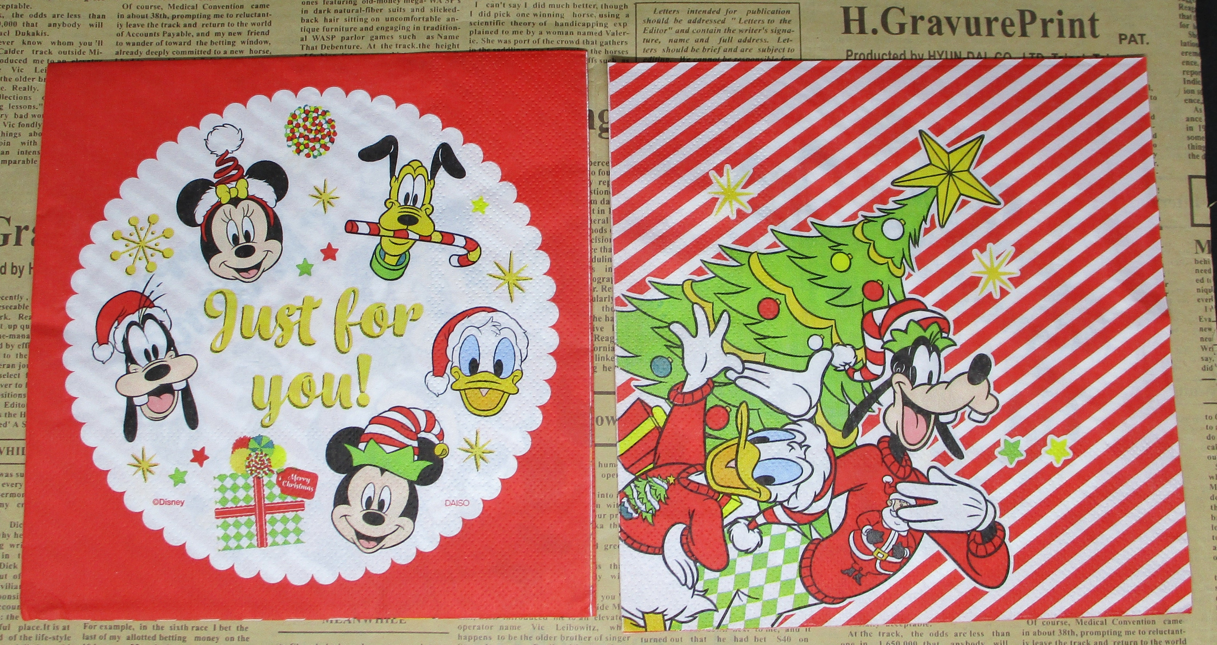 Paper Napkins (Pack of 2) Mickey Mouse, Goofy Donald Duck Pluto Disney