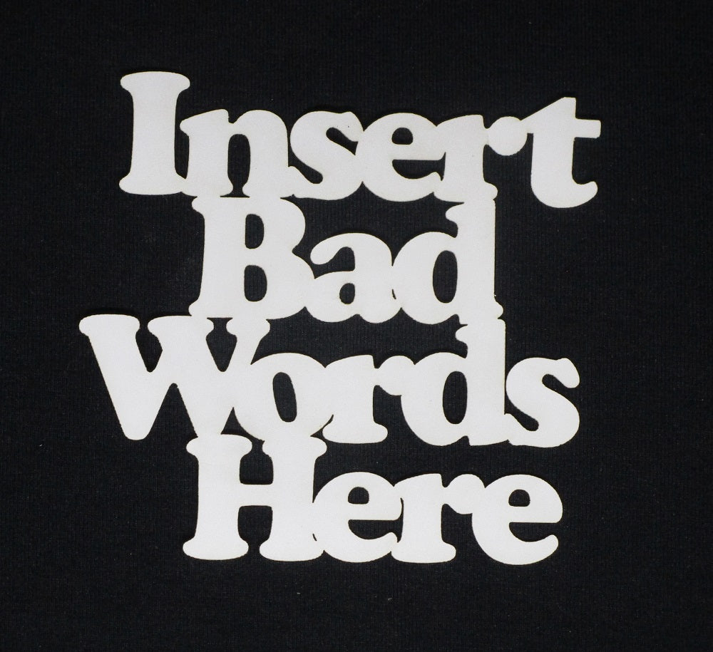 White Cardstock Word Insert Bad Words Here