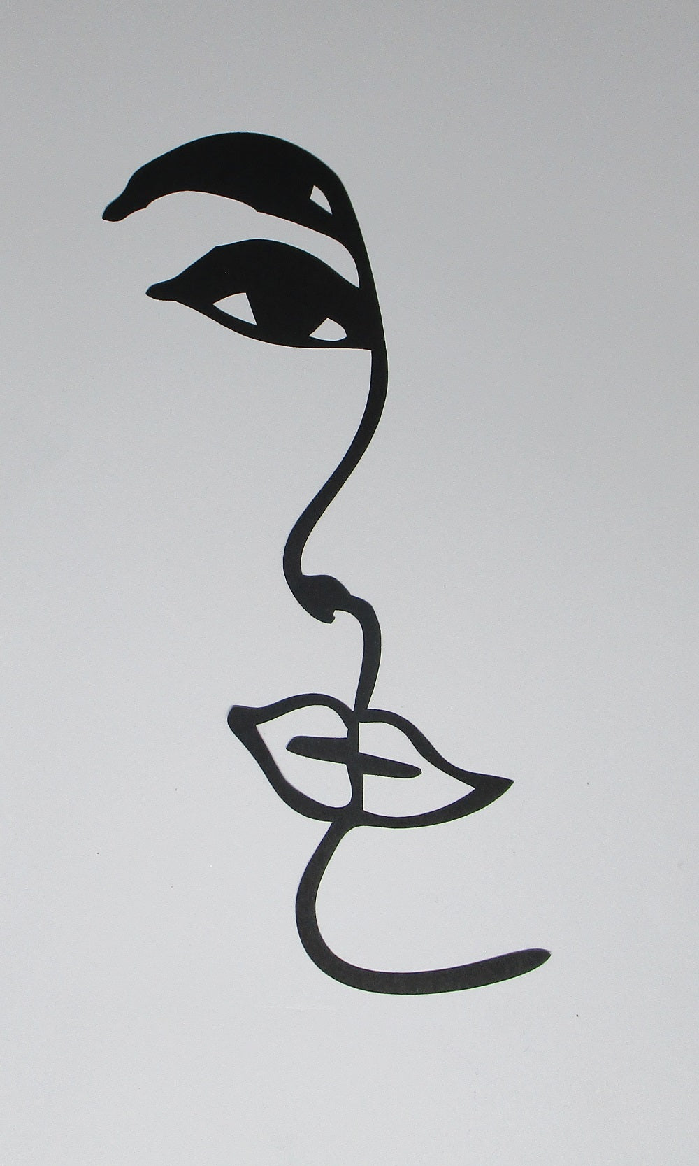 Black Cardstock Lady Hand Squiggle Face