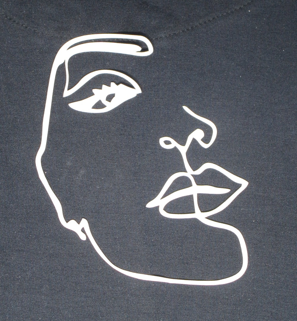 White Cardstock Lady Squiggle Face Small