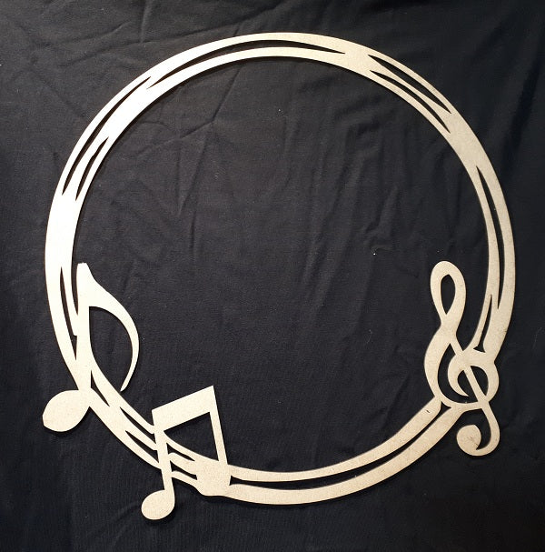 12 x 12 Chipboard Frame Circle Music Large