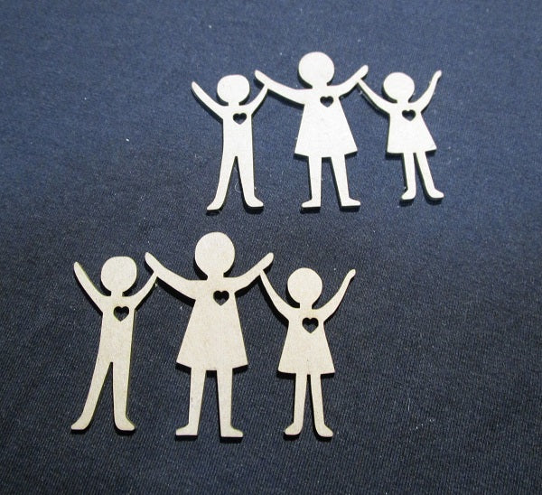 Chipboard Trio of Children