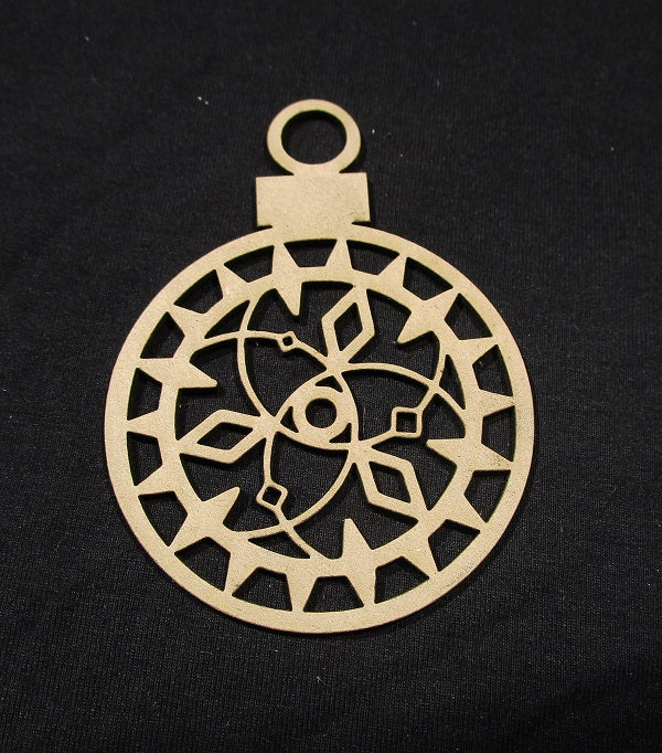 Chipboard Christmas Bauble Cog Fancy