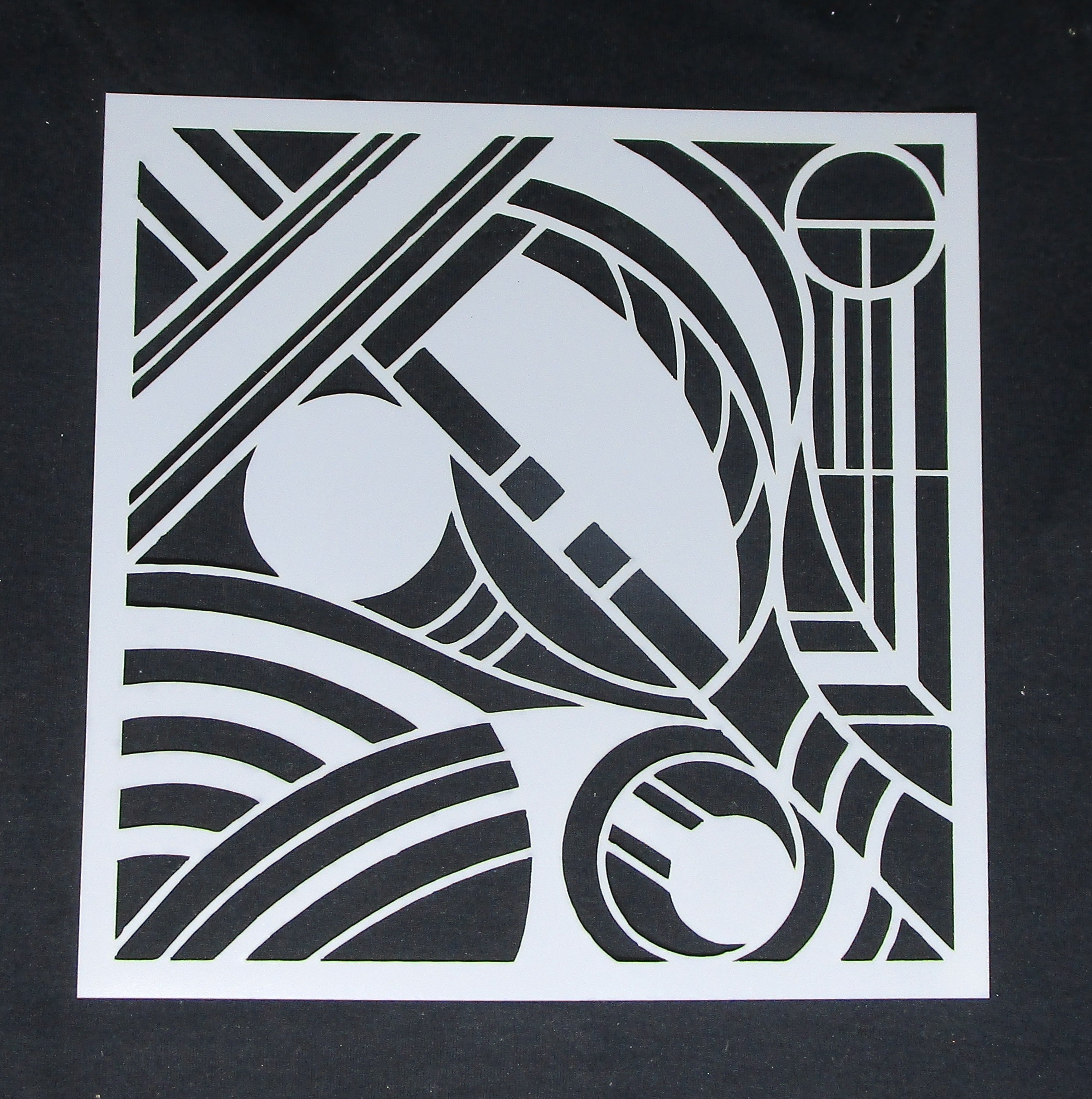 Stencil 8 x 8 Abstract Shapes with Circle