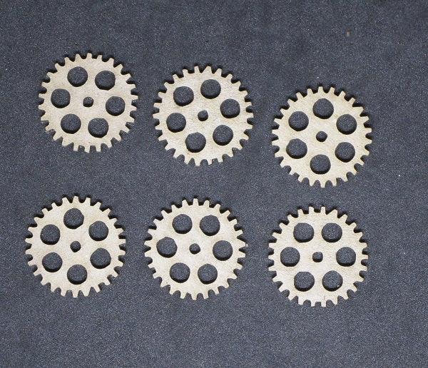 Chipboard Cogs Small Cogs with Circles
