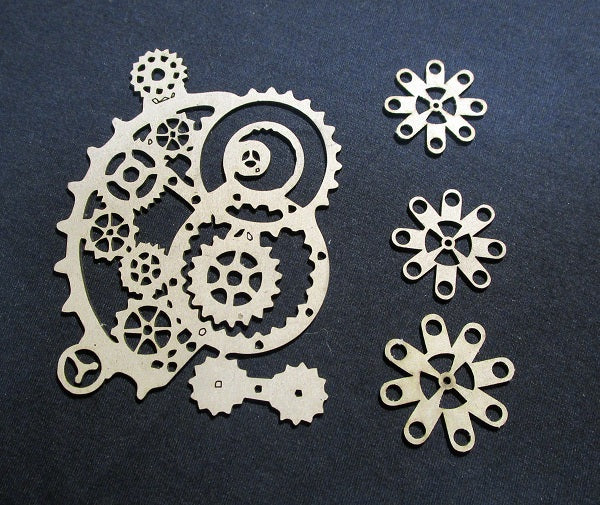 Chipboard Cog Clusters and Cog Flowers