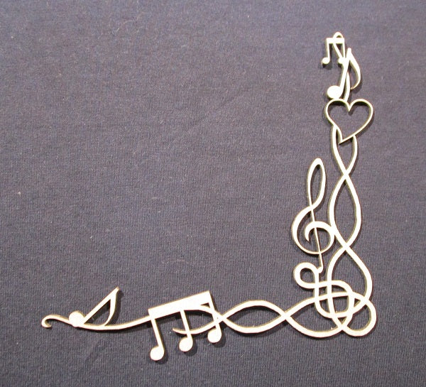 Chipboard Corner with Music Notes